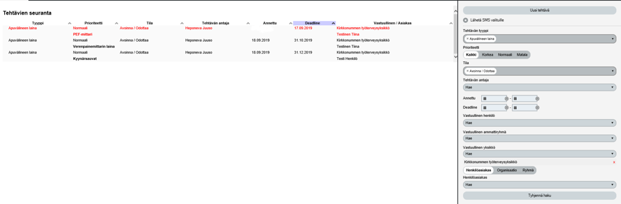 Acute tehtävienhallinta